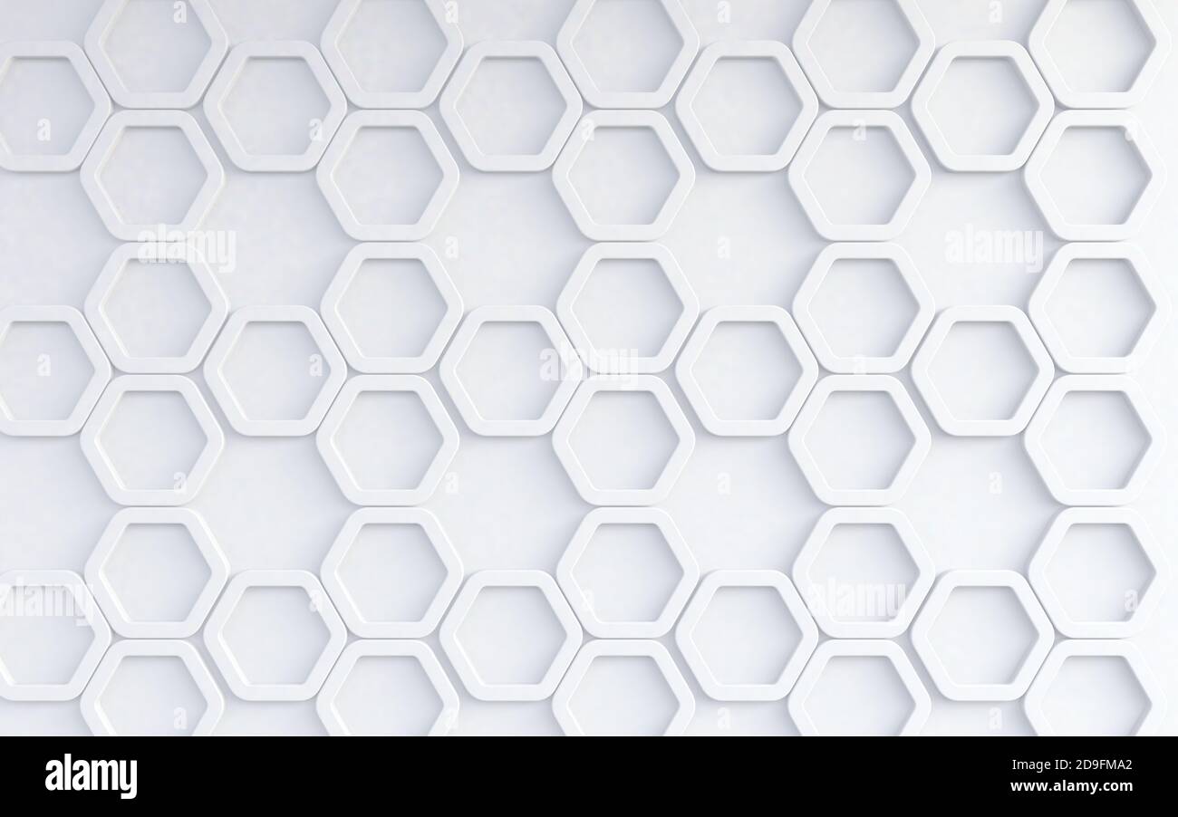 White design pattern.Hexagons and grid surface.Abstract geometric ...