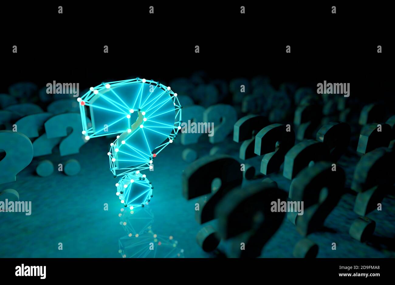 Networking And Communication Questions3d Illustrationquestion Mark And Concept Of Science And