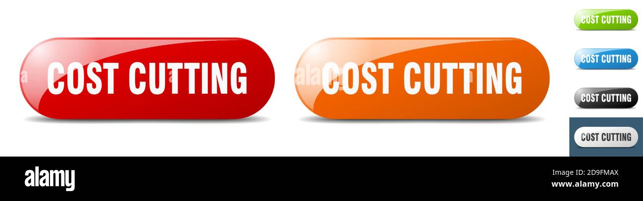 cost cutting button. sign. key. push button set Stock Vector Image ...