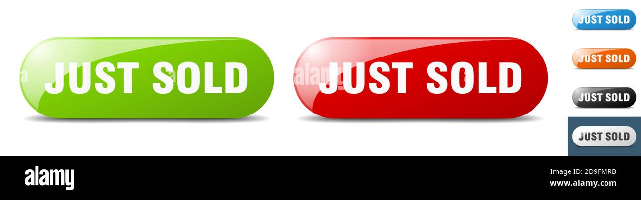 just sold button. sign. key. push button set Stock Vector Image & Art ...