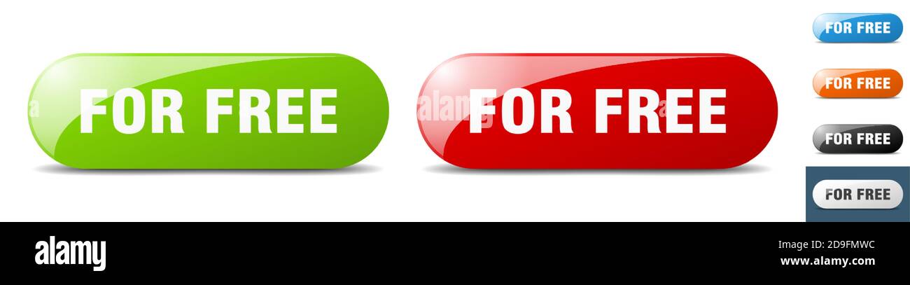 for free button. sign. key. push button set Stock Vector Image & Art ...