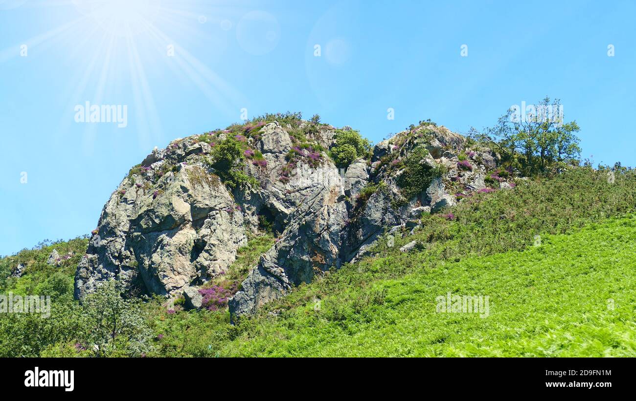 Rock on top of a mountain Stock Photo - Alamy