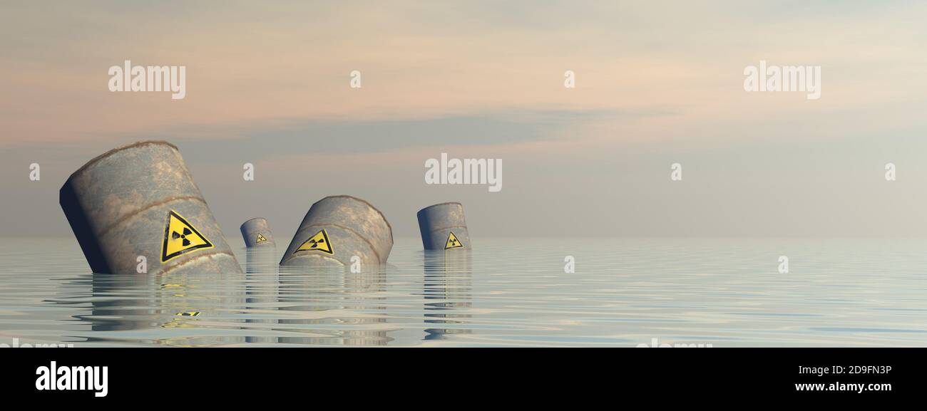Toxic barrels - 3D render Stock Photo - Alamy