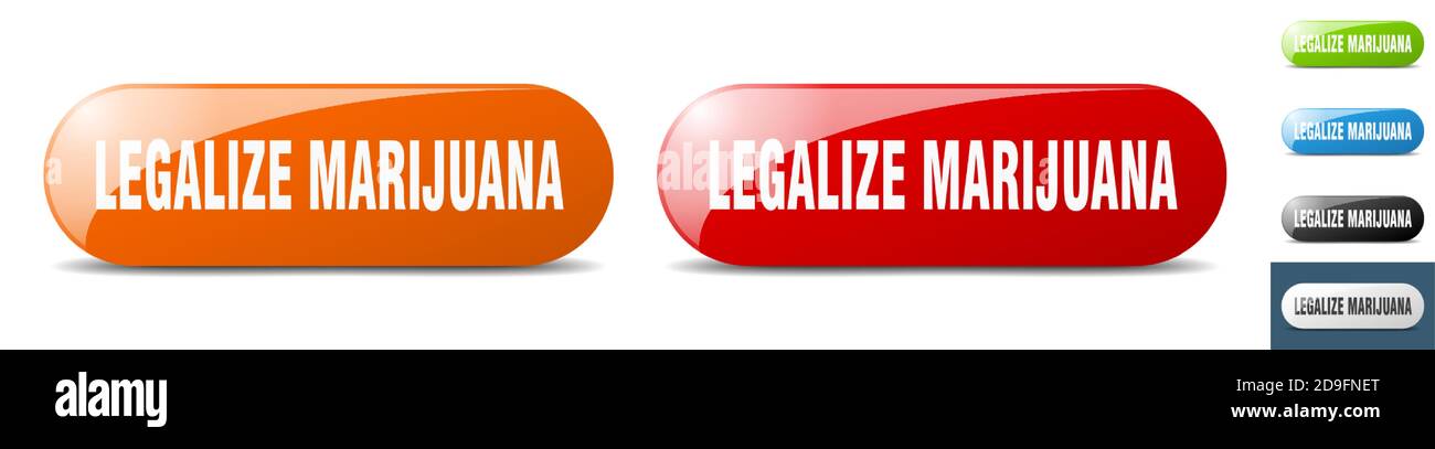 legalize marijuana button. sign. key. push button set Stock Vector ...