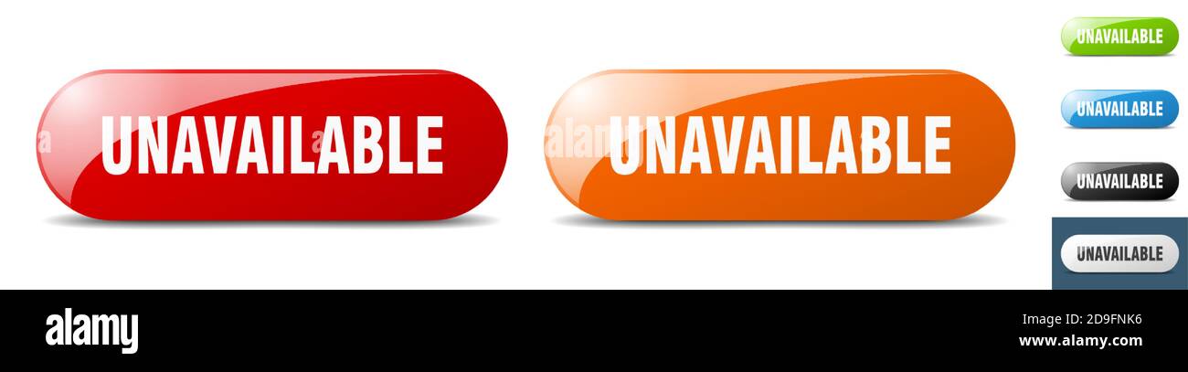 unavailable button. sign. key. push button set Stock Vector Image & Art ...