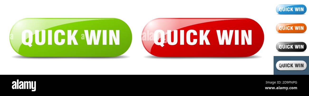 quick win button. sign. key. push button set Stock Vector Image & Art ...