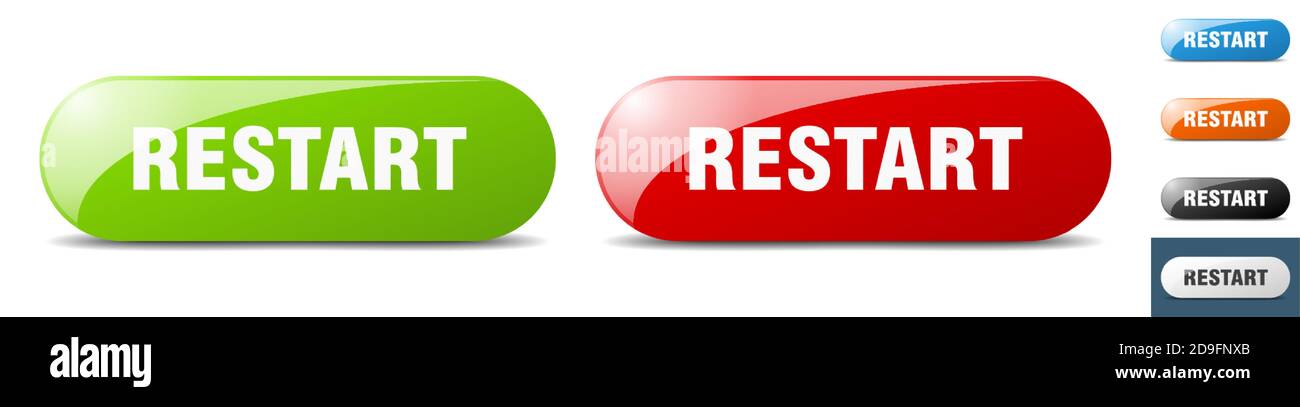 restart button. sign. key. push button set Stock Vector Image & Art - Alamy