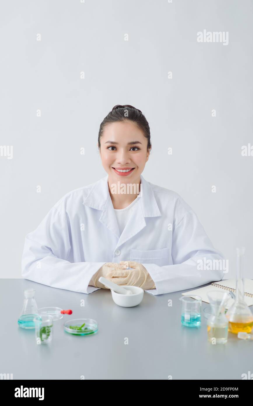 the scientist doctor making the herb alternative medicine Stock Photo ...
