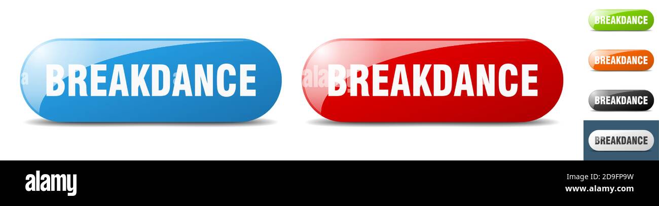 breakdance button. sign. key. push button set Stock Vector Image & Art ...