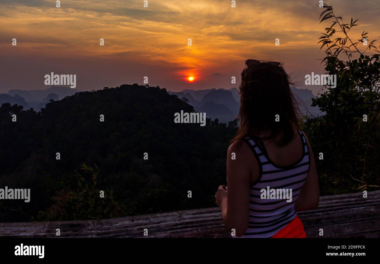 Back view thai girl in hi-res stock photography and images - Alamy