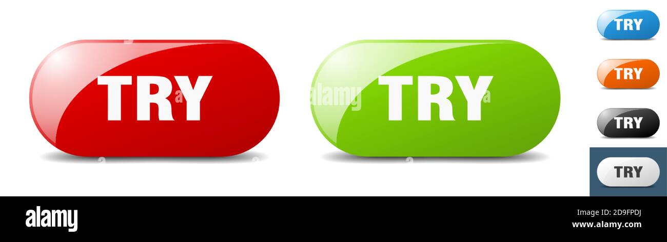 try button. sign. key. push button set Stock Vector Image & Art - Alamy