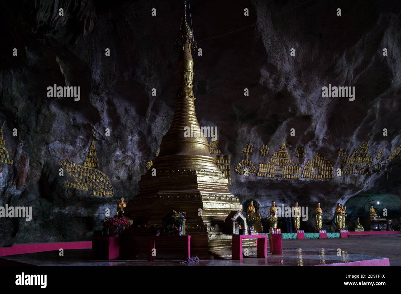 buddhist temple in a cave Stock Photo - Alamy