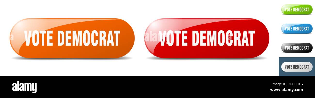 vote democrat button. sign. key. push button set Stock Vector Image ...