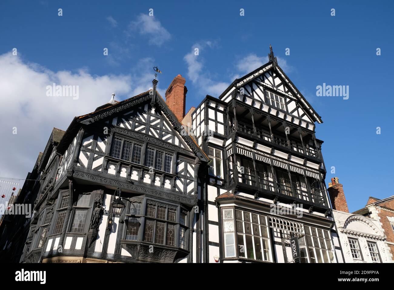 Close-up of various mock Tudor buildings in Chester,UK Stock Photo - Alamy