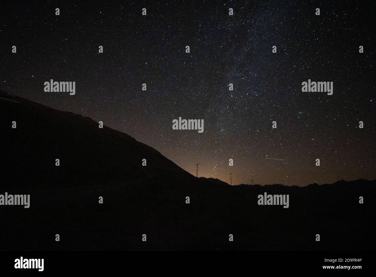 Milkyway and little city lights pollution Stock Photo - Alamy