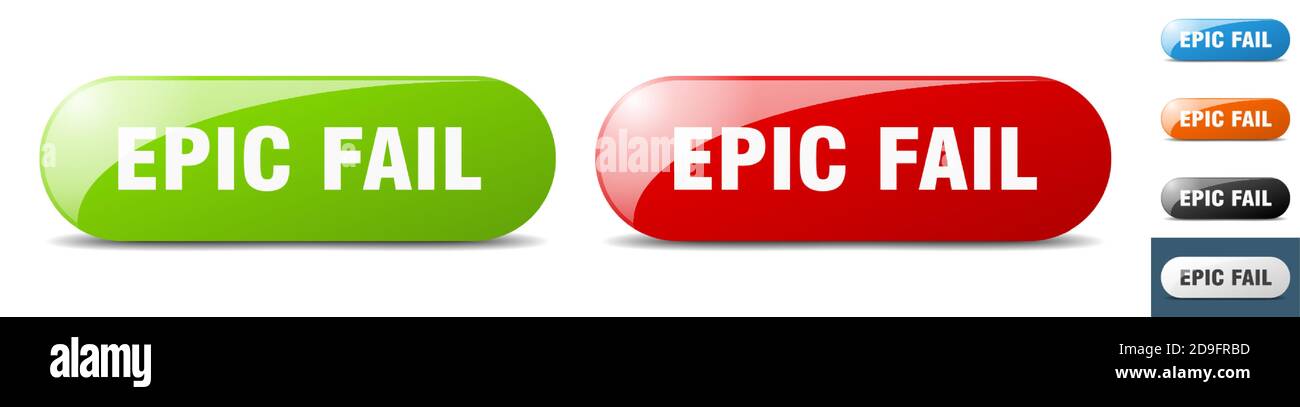 epic fail button. sign. key. push button set Stock Vector Image & Art ...