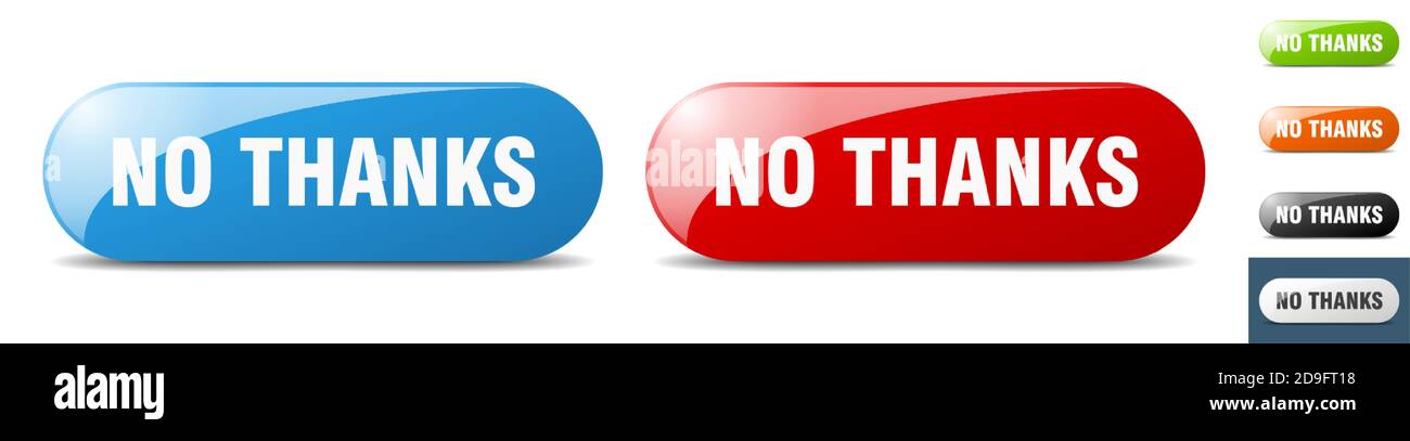 no thanks button. sign. key. push button set Stock Vector Image & Art ...