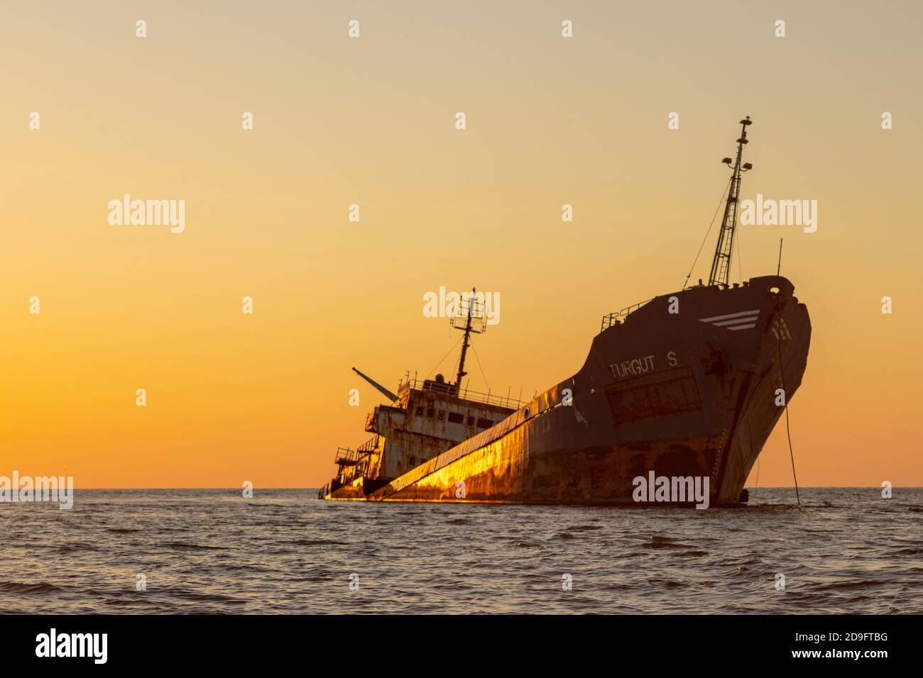 View of the beached ship at Sulina, Romania. Photography of a shipwreck ...