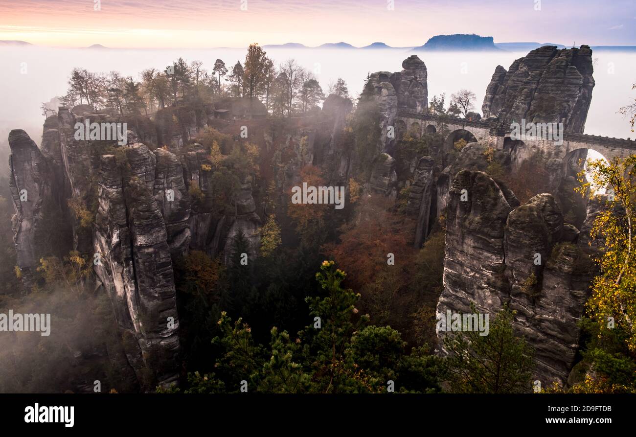 Bastei cliffs hi-res stock photography and images - Alamy