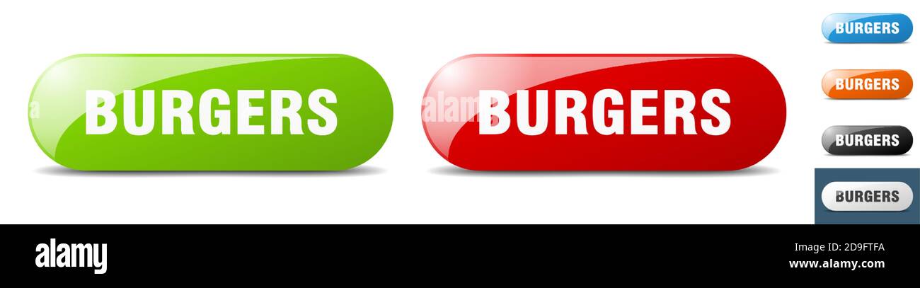 burgers button. sign. key. push button set Stock Vector Image & Art - Alamy
