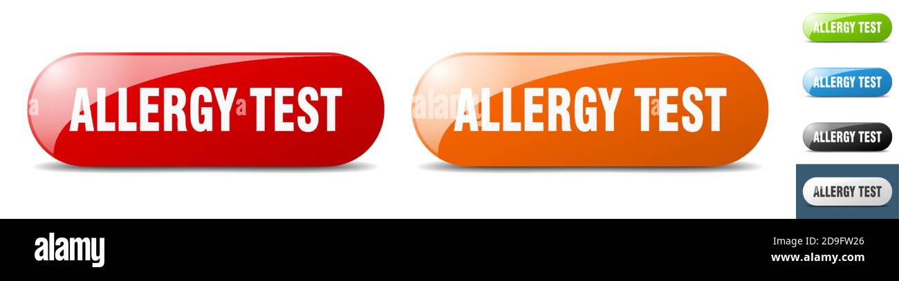 allergy test button. sign. key. push button set Stock Vector Image ...