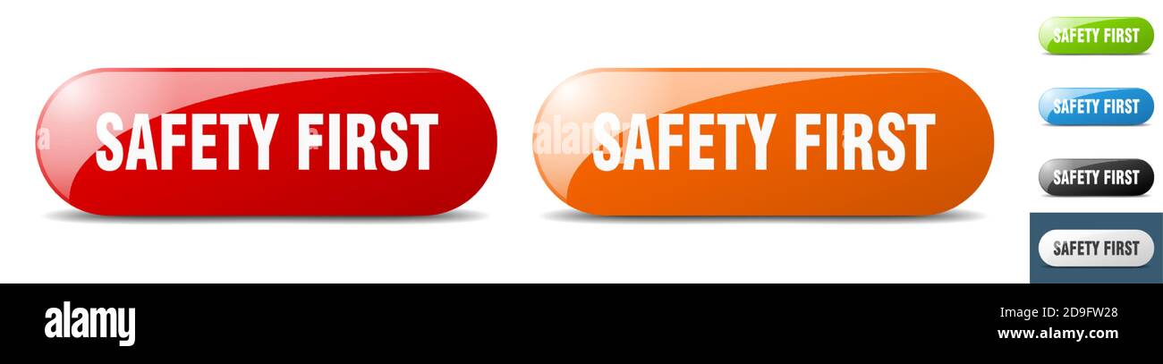 safety first button. sign. key. push button set Stock Vector Image & Art - Alamy