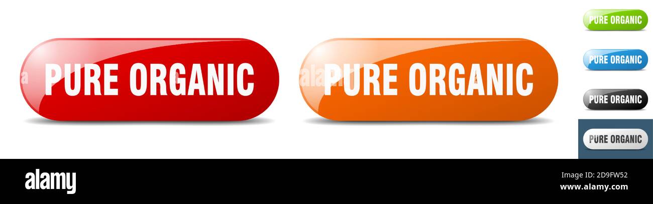 pure organic button. sign. key. push button set Stock Vector Image ...
