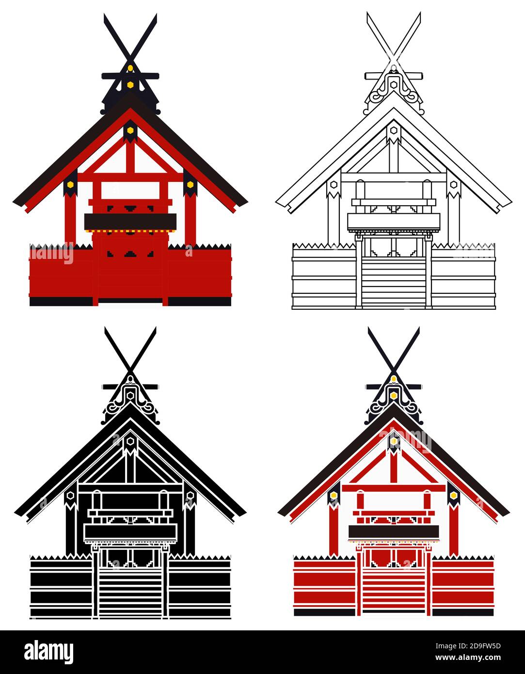 Shinto shrine drawing hi-res stock photography and images - Alamy
