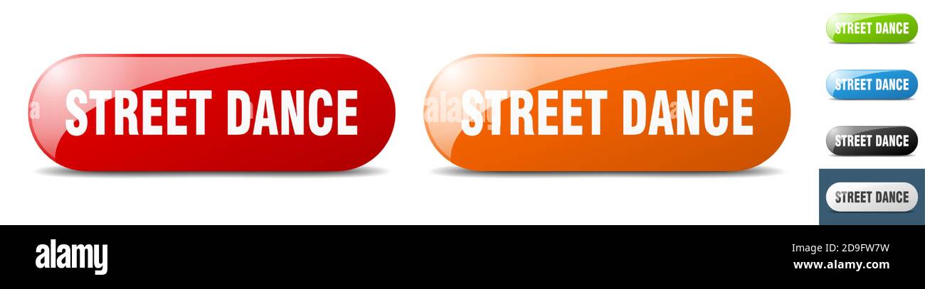 street dance button. sign. key. push button set Stock Vector Image ...