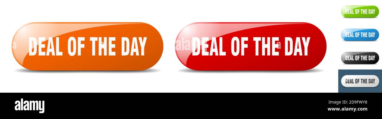 deal of the day button. sign. key. push button set Stock Vector Image ...