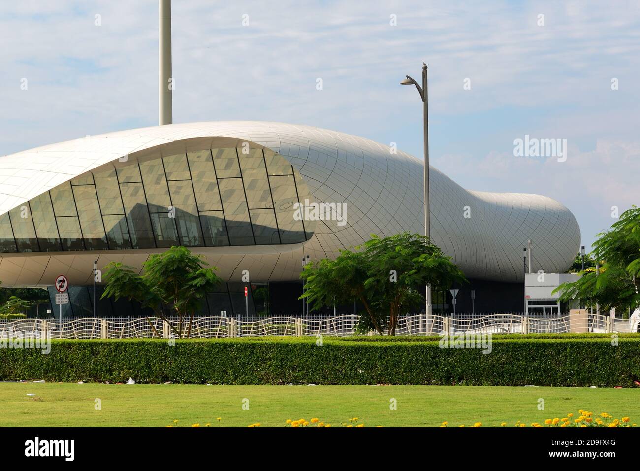 DUBAI, UAE - NOVEMBER 16: The view on Etihad Museum. Its the location ...