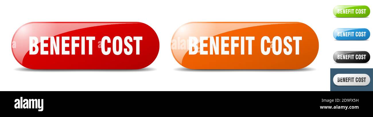 benefit cost button. sign. key. push button set Stock Vector Image ...