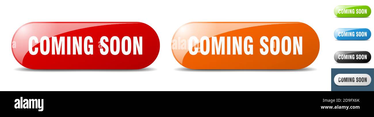 coming soon button. sign. key. push button set Stock Vector Image & Art ...