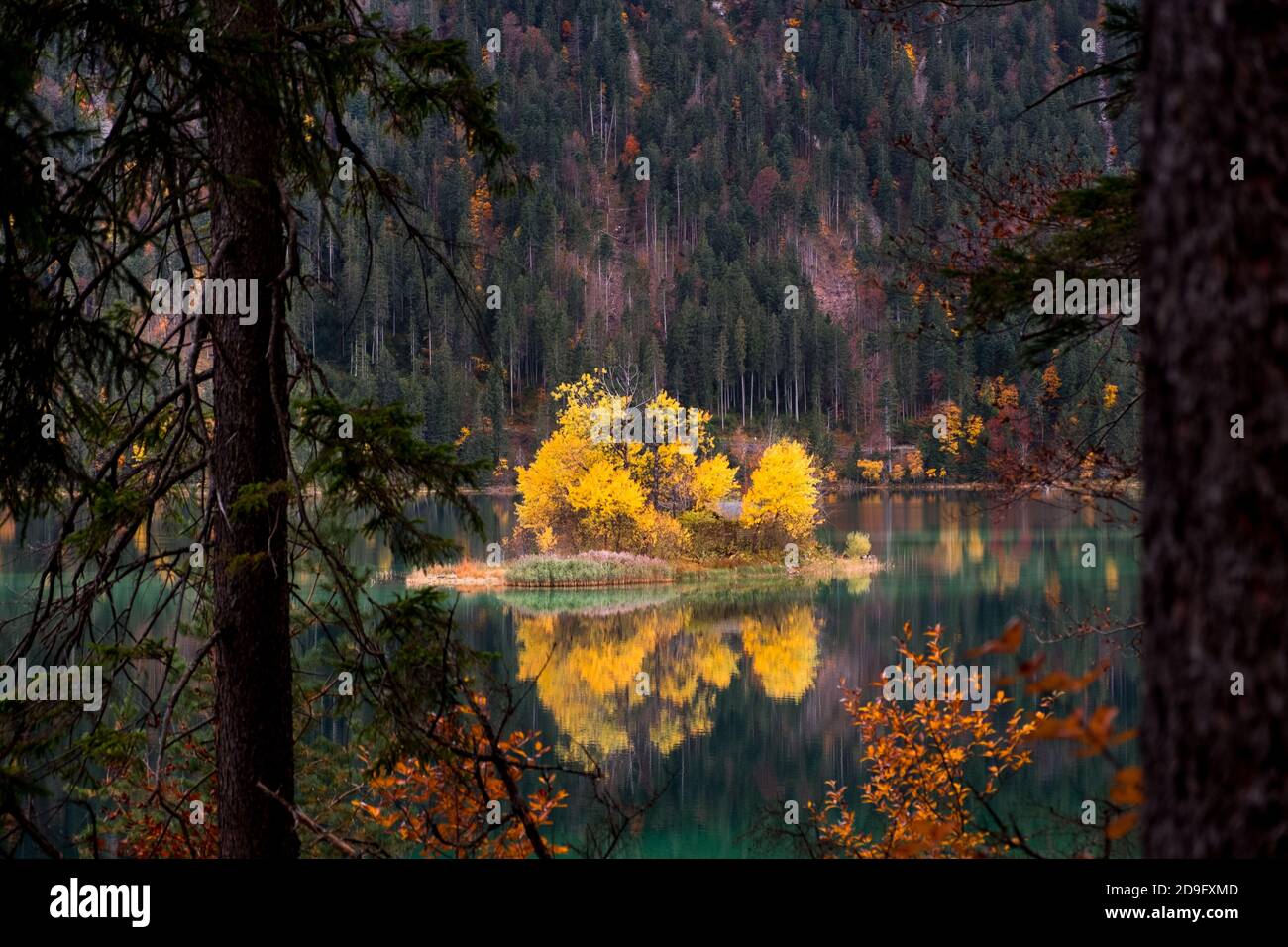 autumn colours at Eibseee in Bavaria, Germany Stock Photo - Alamy