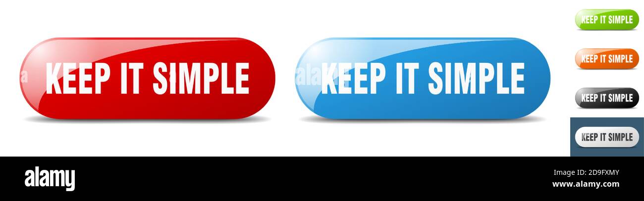keep it simple button. sign. key. push button set Stock Vector Image ...