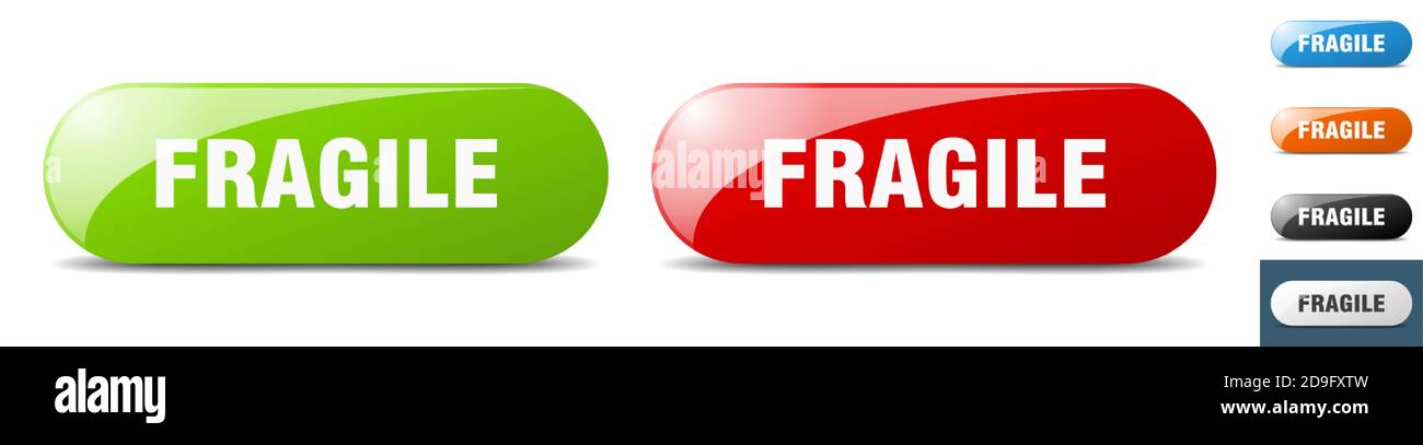 fragile button. sign. key. push button set Stock Vector Image & Art - Alamy