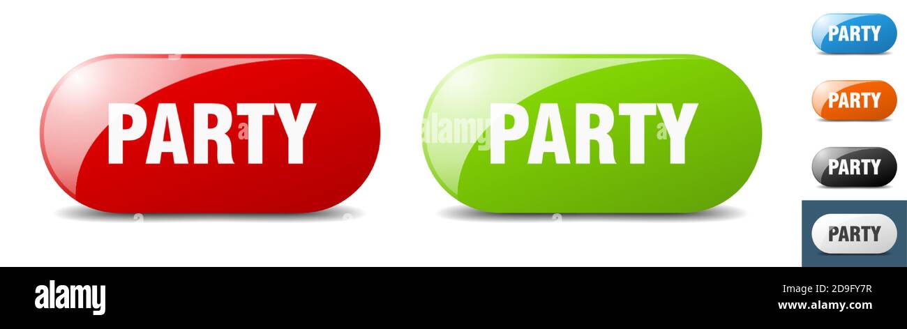party button. sign. key. push button set Stock Vector Image & Art - Alamy