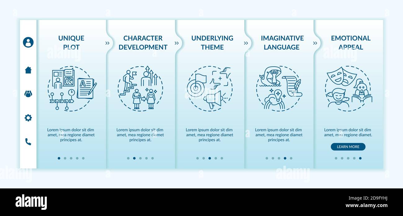 Creative writing elements onboarding vector template Stock Vector Image ...