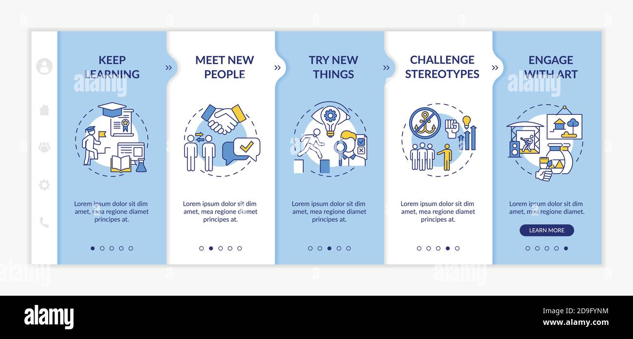 Boosting creative thinking tips onboarding vector template Stock Vector ...