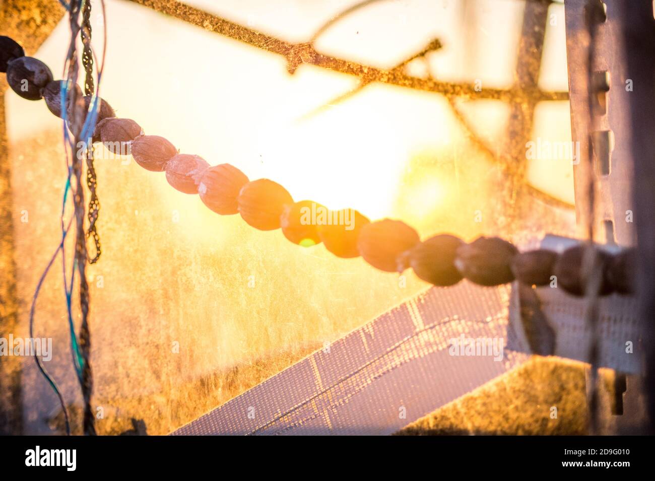 Colorful sunrise in the factory Stock Photo - Alamy
