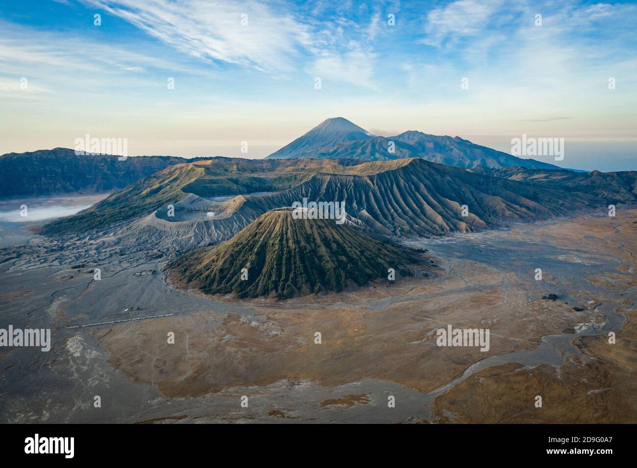 aerial panorama view of mount bromo in indonesia Stock Photo - Alamy