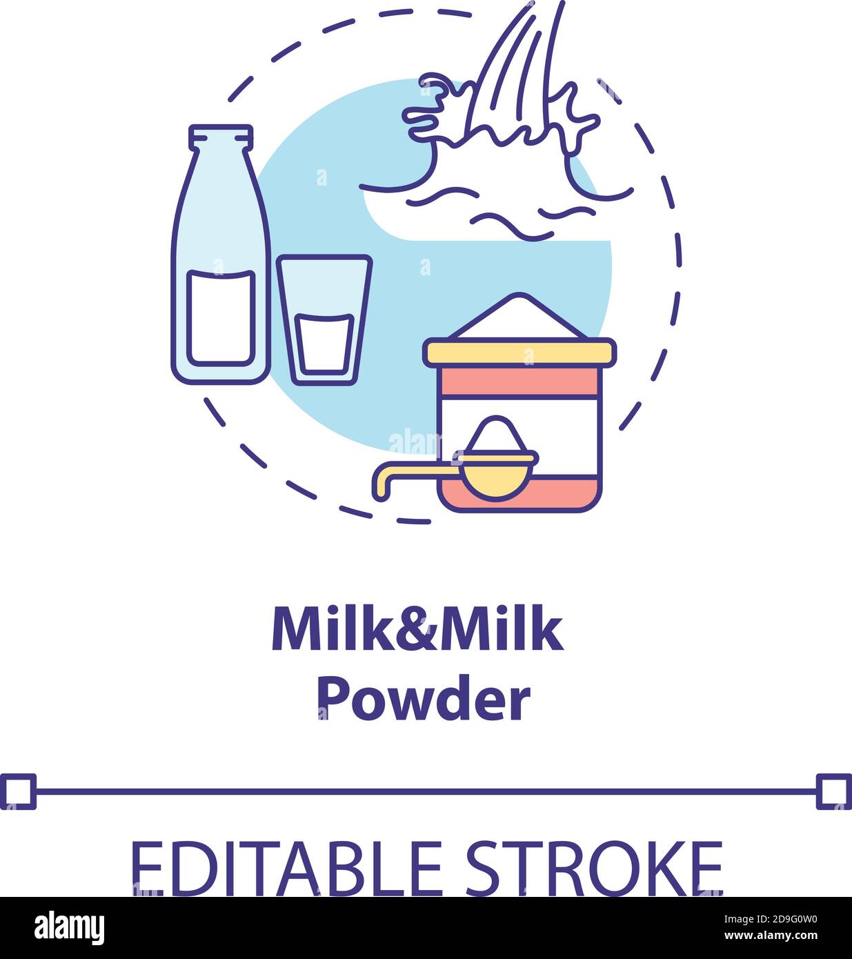 Milk and milk powder concept icon Stock Vector Image & Art - Alamy