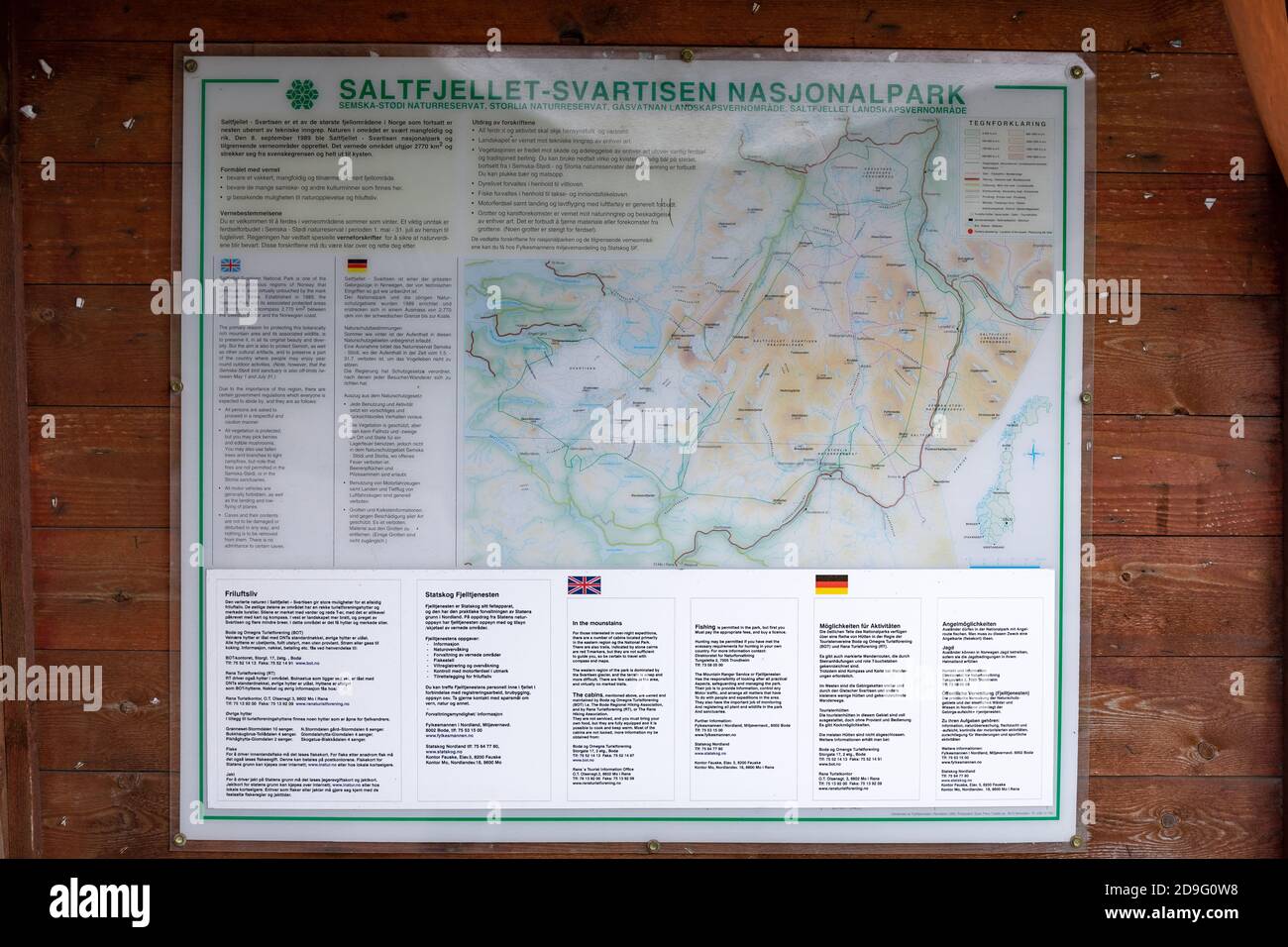 Saltfjellet - Svartisen national park touristic info board map in ...