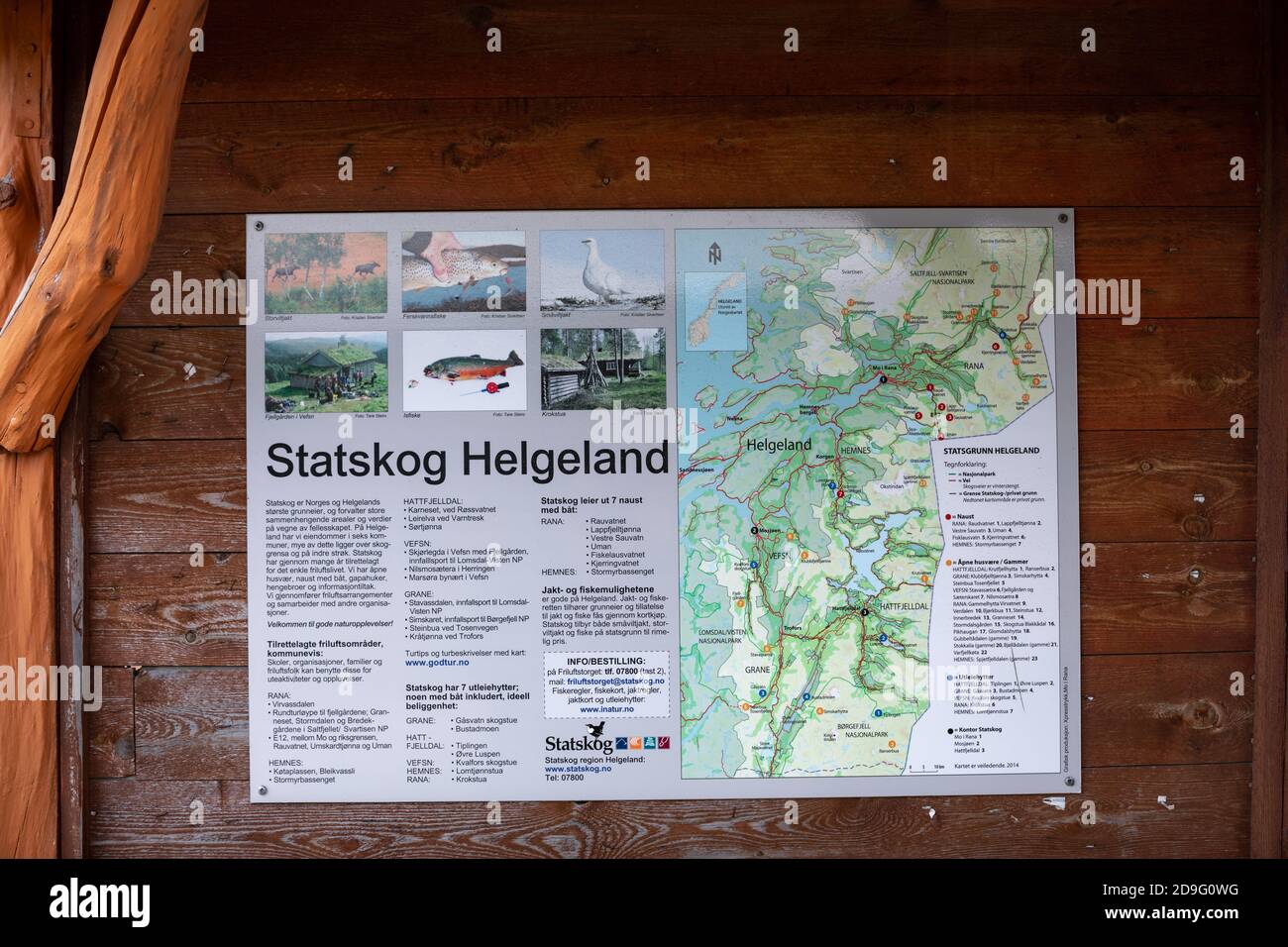 Statskog Helgeland info board map Stock Photo - Alamy