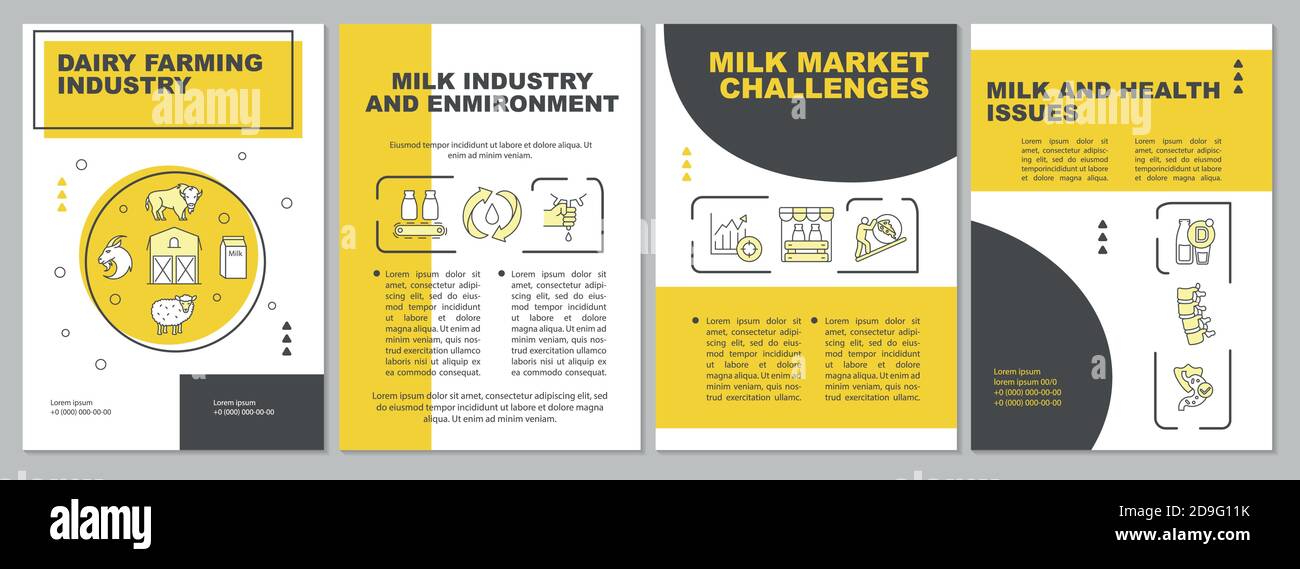 Dairy farming industry brochure template Stock Vector Image & Art - Alamy