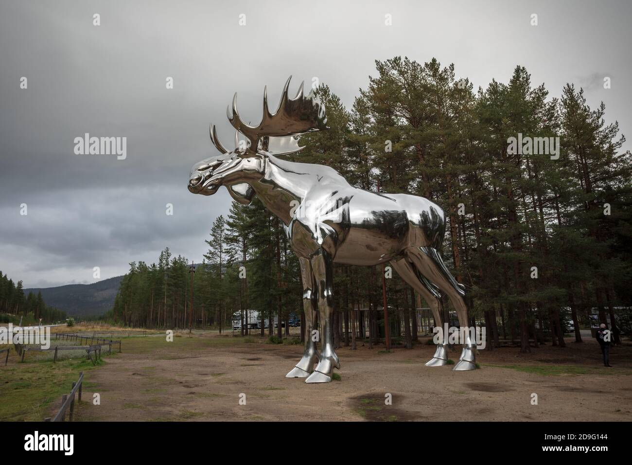 The Big Silver Moose metal sculpture Stor-Elgen, Norway Stock Photo - Alamy