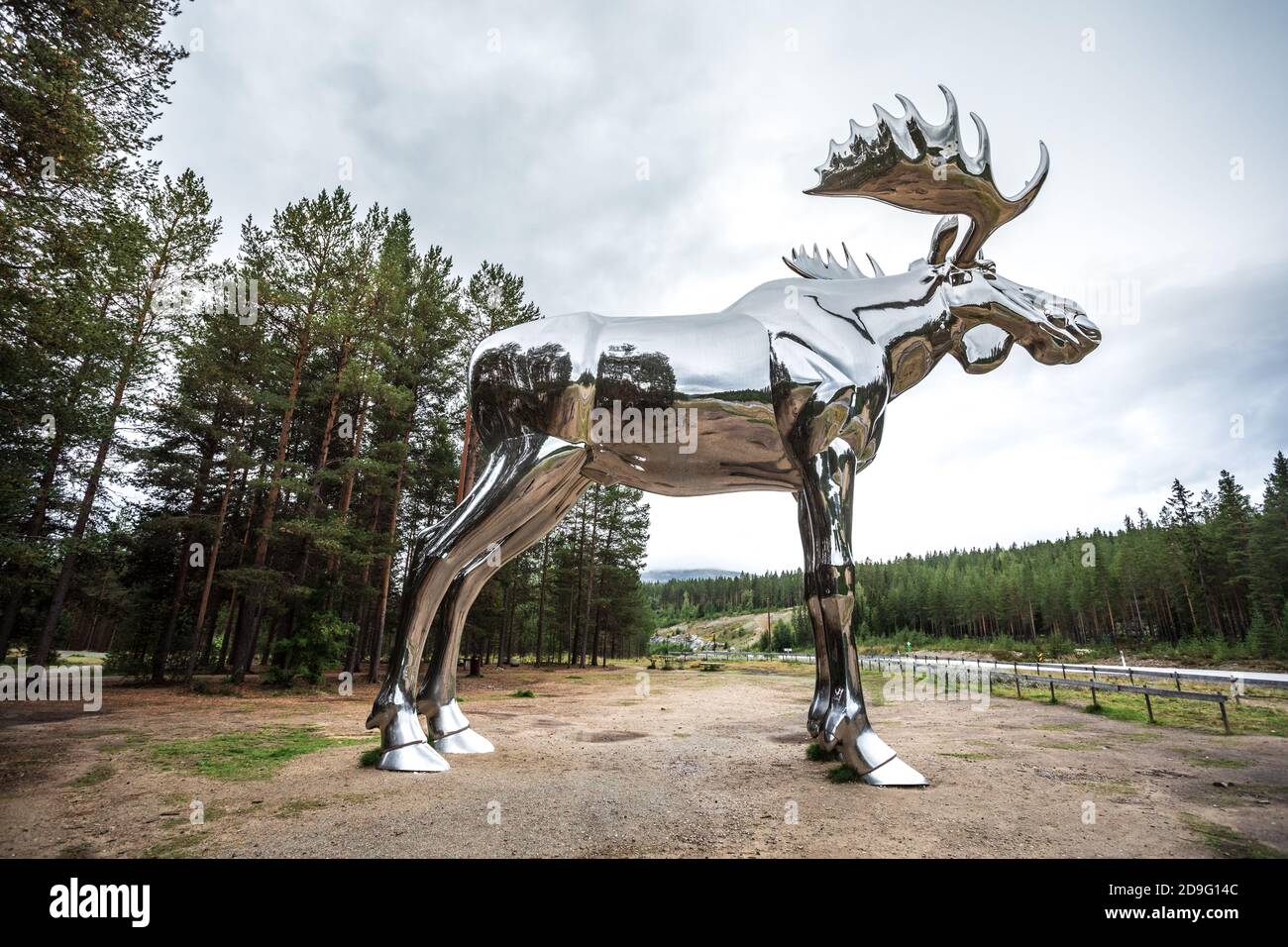 The Big Silver Moose metal sculpture Stor-Elgen, Norway Stock Photo - Alamy