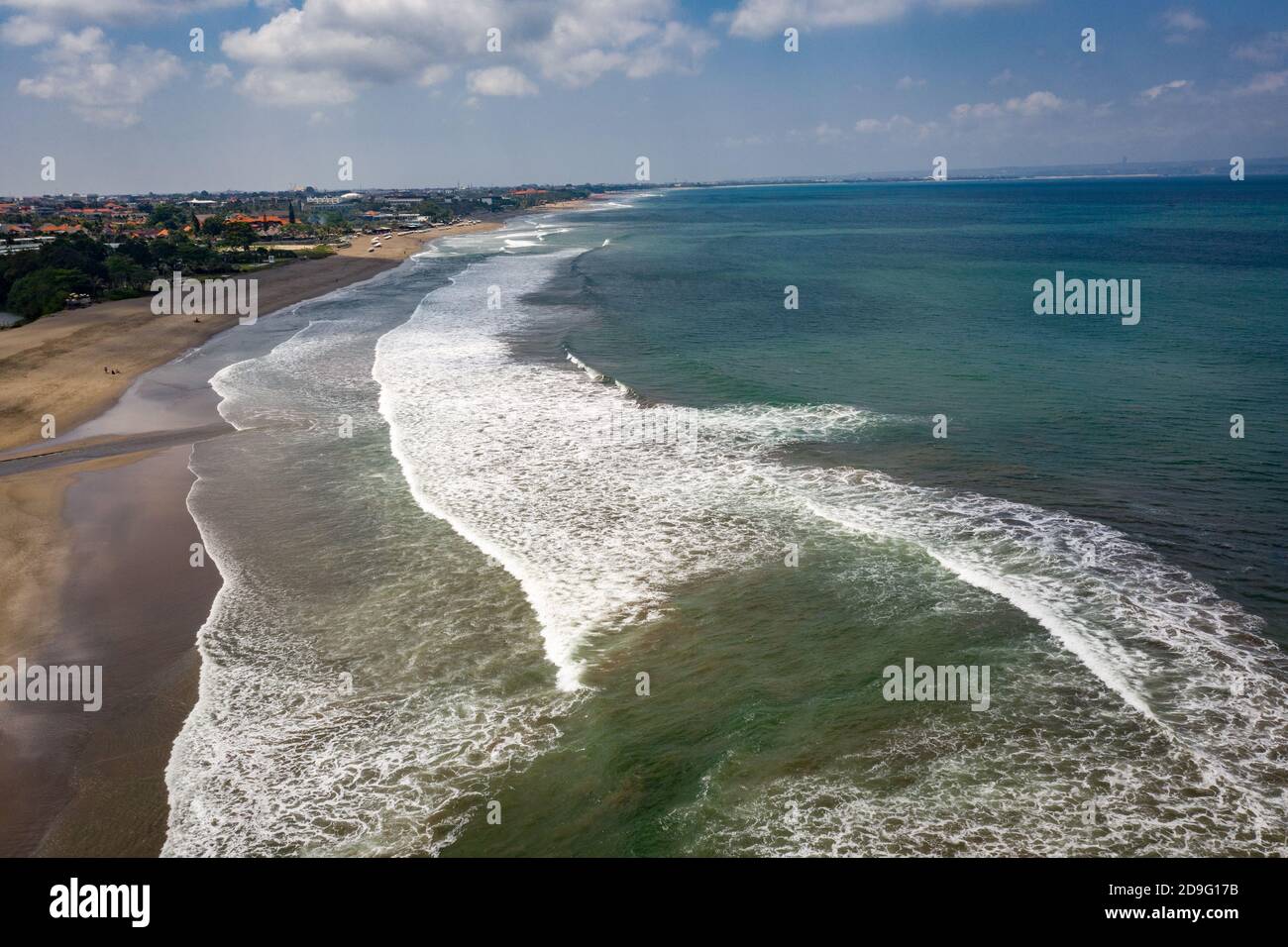 aerial view on beach and big waves Stock Photo - Alamy