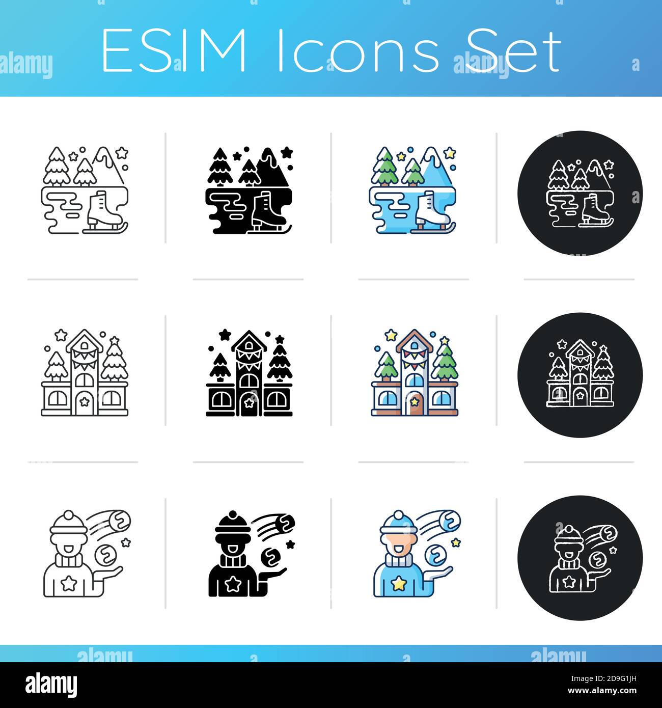 Winter holiday activity icons set Stock Vector Image & Art - Alamy