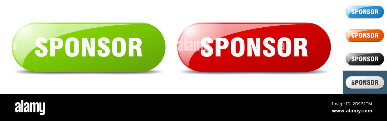 sponsor button. sign. key. push button set Stock Vector Image & Art - Alamy
